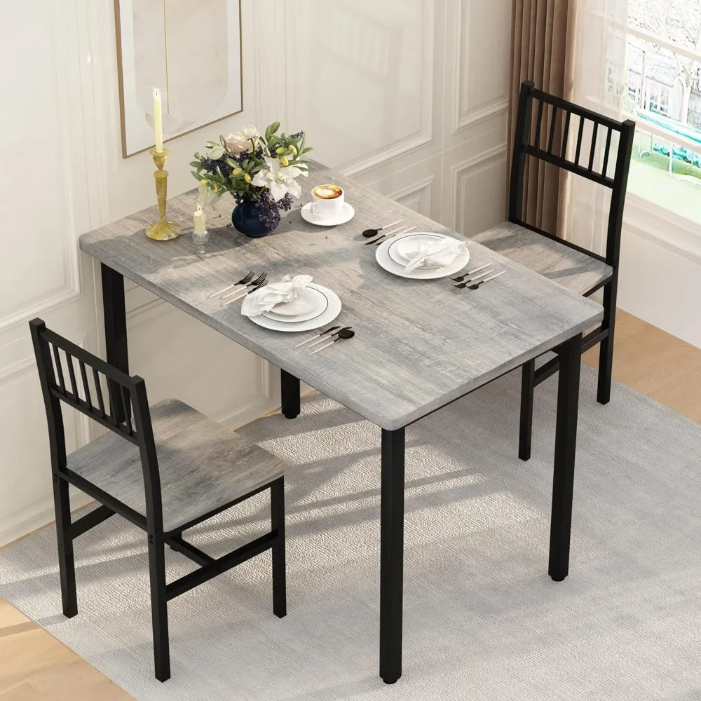 3-Piece Dining Set for 2 - Small Kitchen Table with 2 Chairs ...