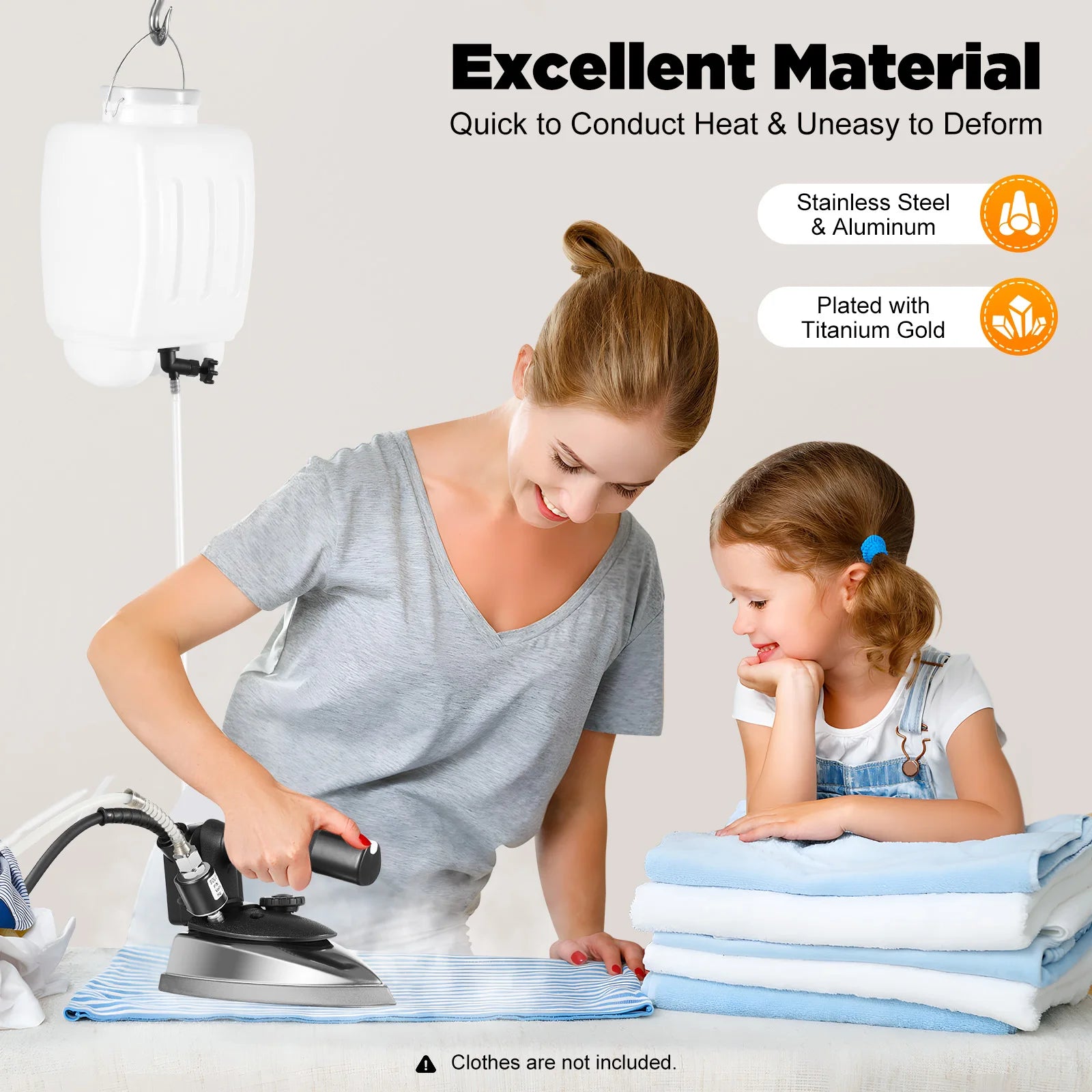 Industrial Electric Steam Iron - 1200W 110V with Scald Prevention ...